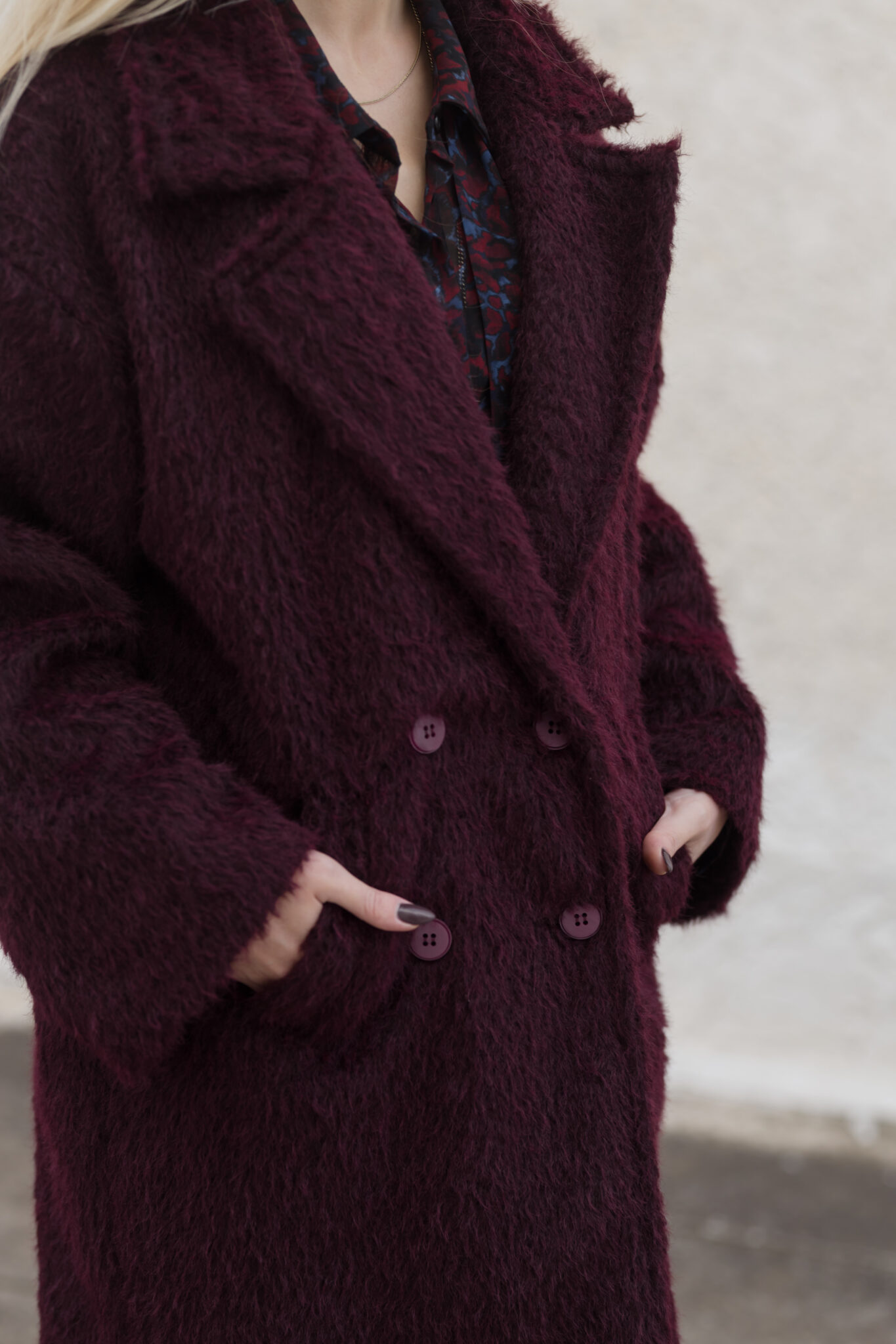 Burgundy Kalisa Fur Coat - KALISA